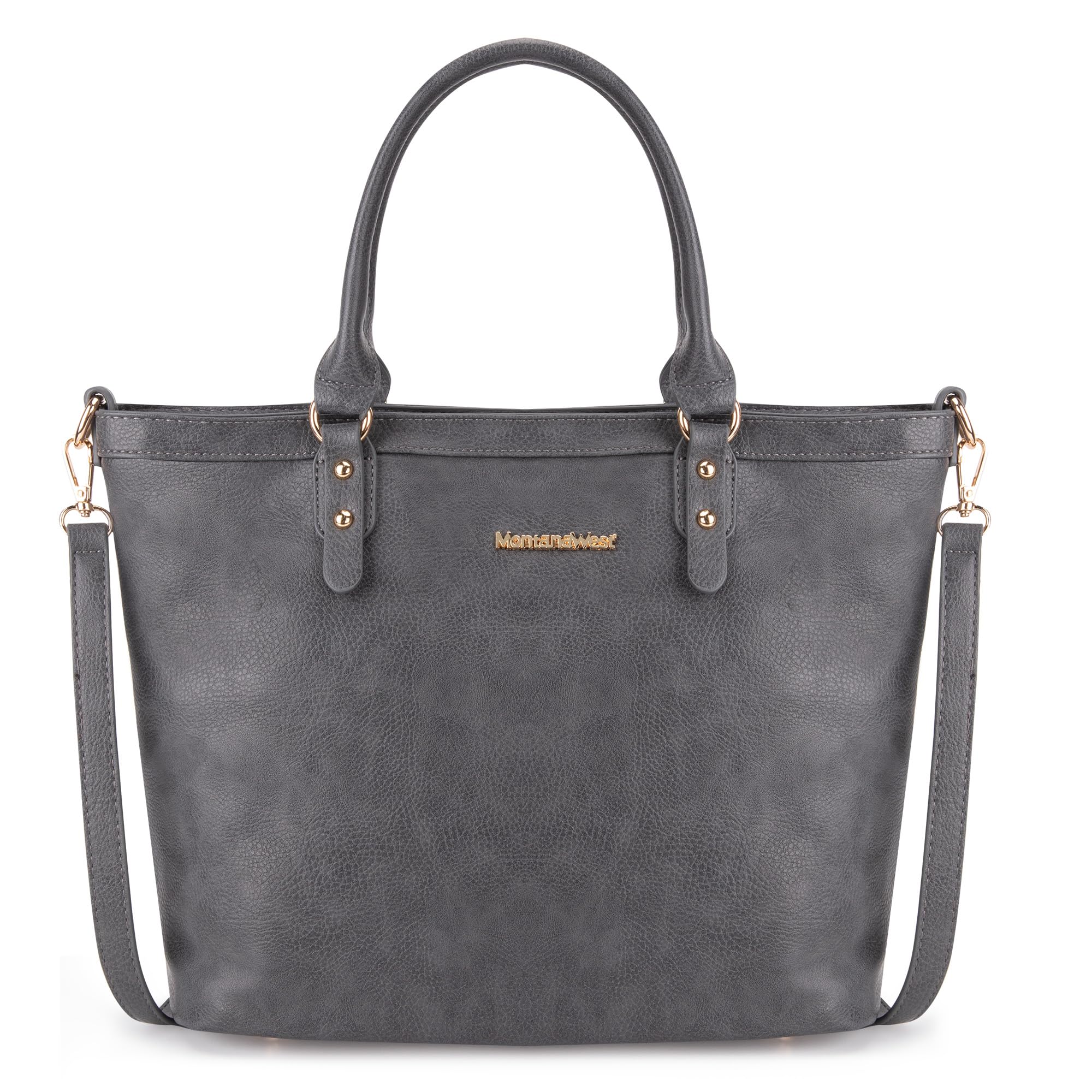 Montana West Tote Bag for Women Zipper Large Tote Purse Adjustable Strap Work Top Satchel Handbag Shoulder Hobo(Grey)