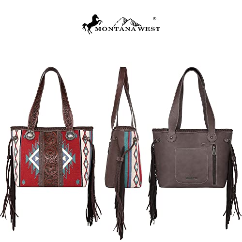 Montana West Western Tote Bag for Women Aztec Tapestry Tooled Collection Concealed Carry Handbag MW1211G-8317CF