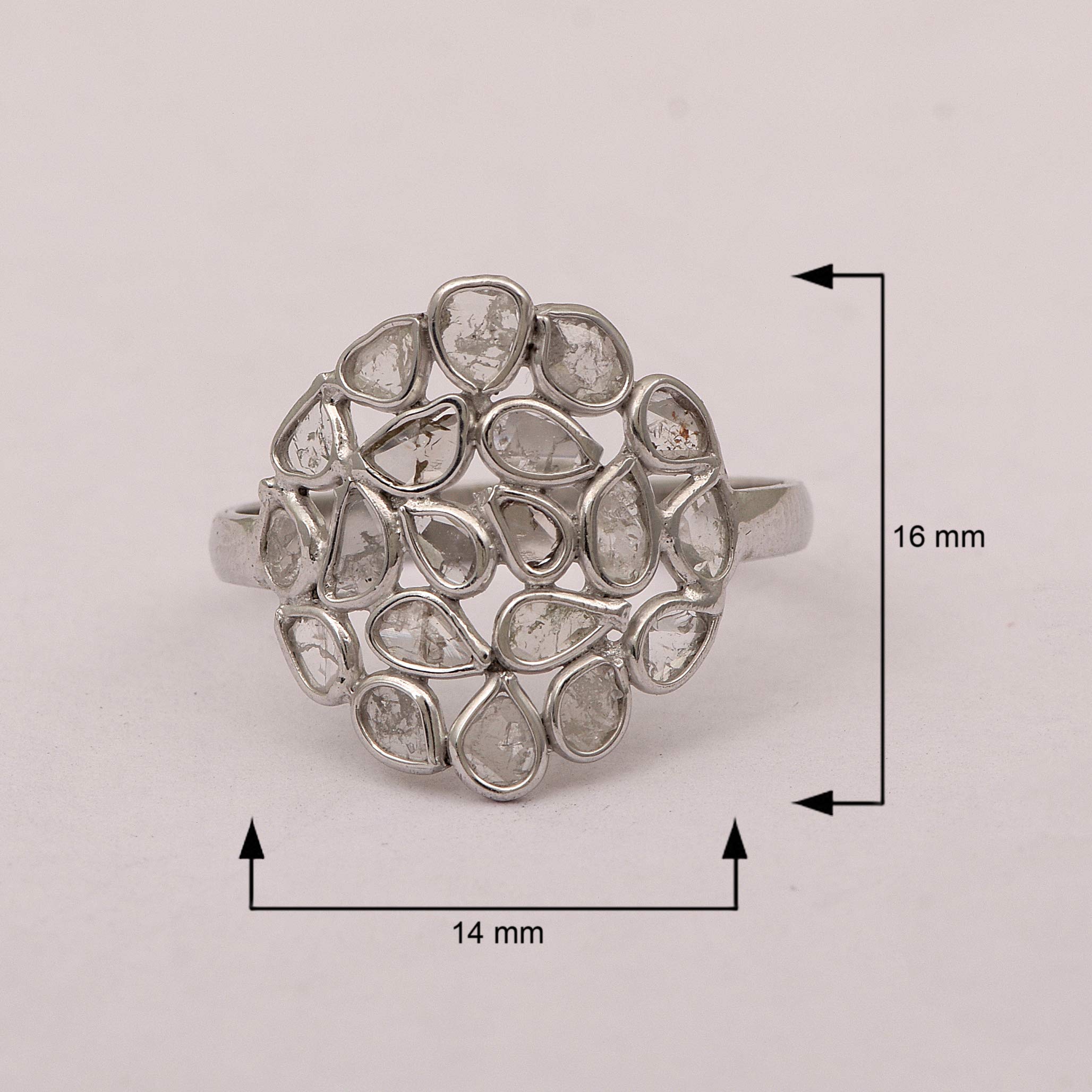 Shine Jewel 2.50 CTW natural diamond polki designer wedding ring Natural Diamond Polki Ring (5)