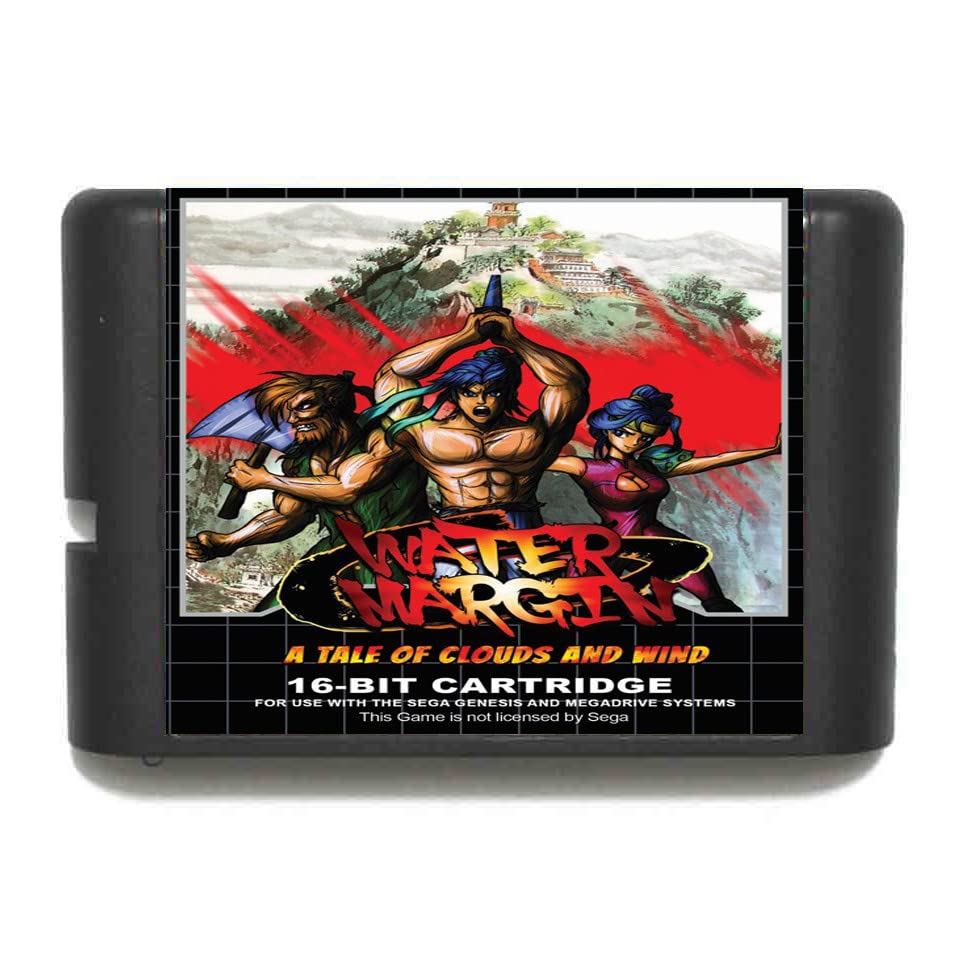 Water Margin 16 Bit MD Game Card For Sega Mega Drive For Genesis (Black)