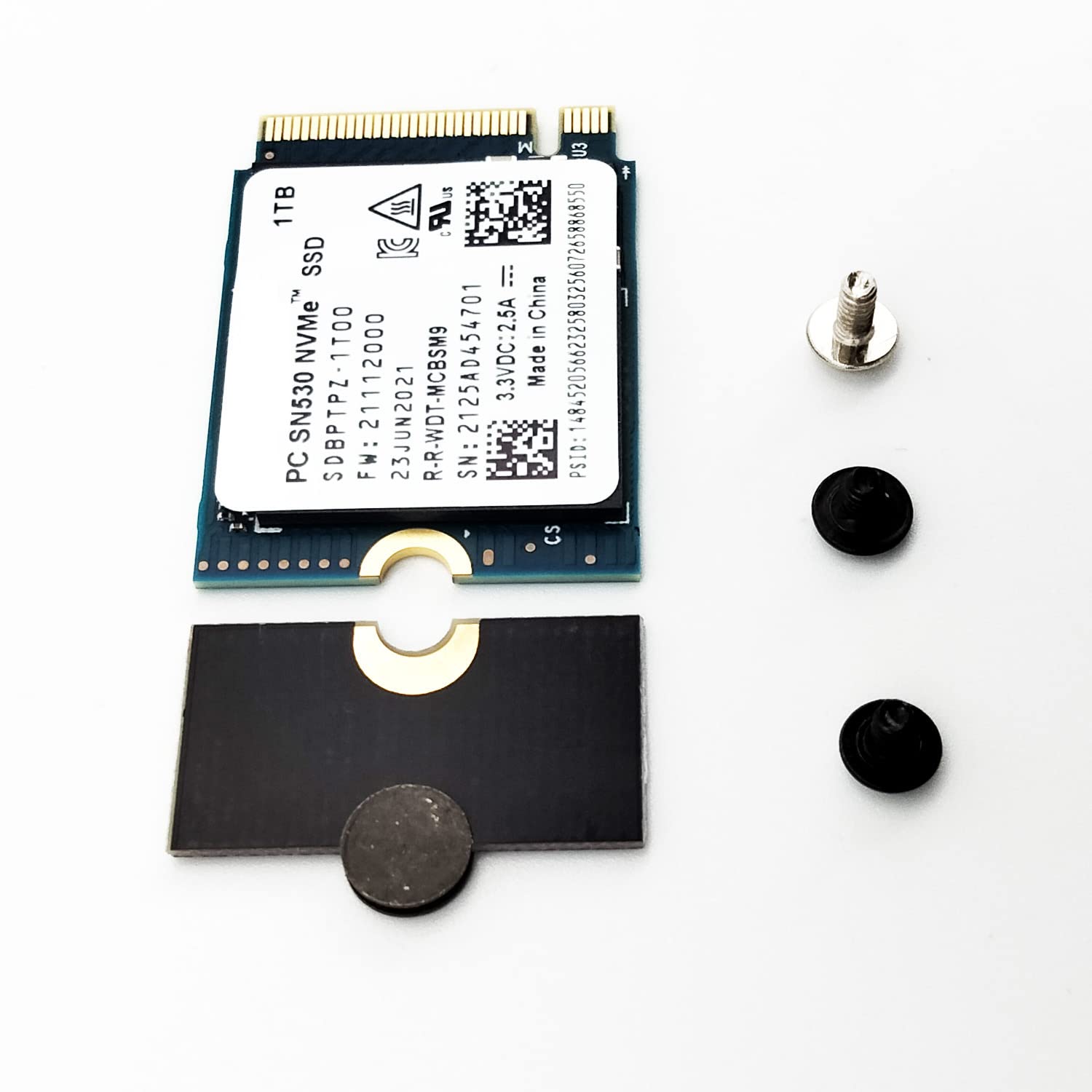 Yassdwbn SN530 m.2 2242 SSD 1TB NVMe PCIe ，Contain 2230，for Microsoft Surface Pro X Surface Laptop 3