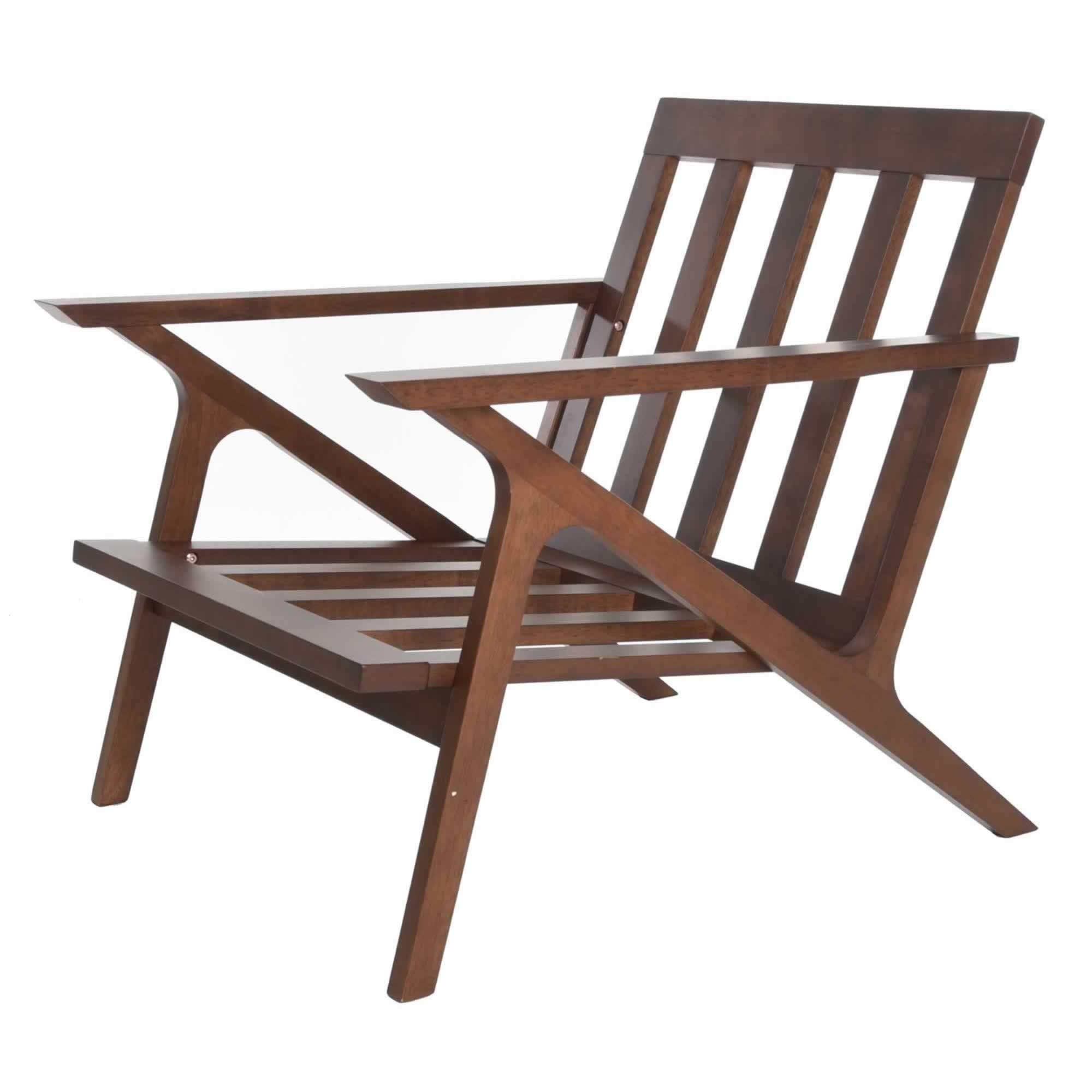 Mid Century Modern Armchair Solid Hardwood Upholstered Accent Chair