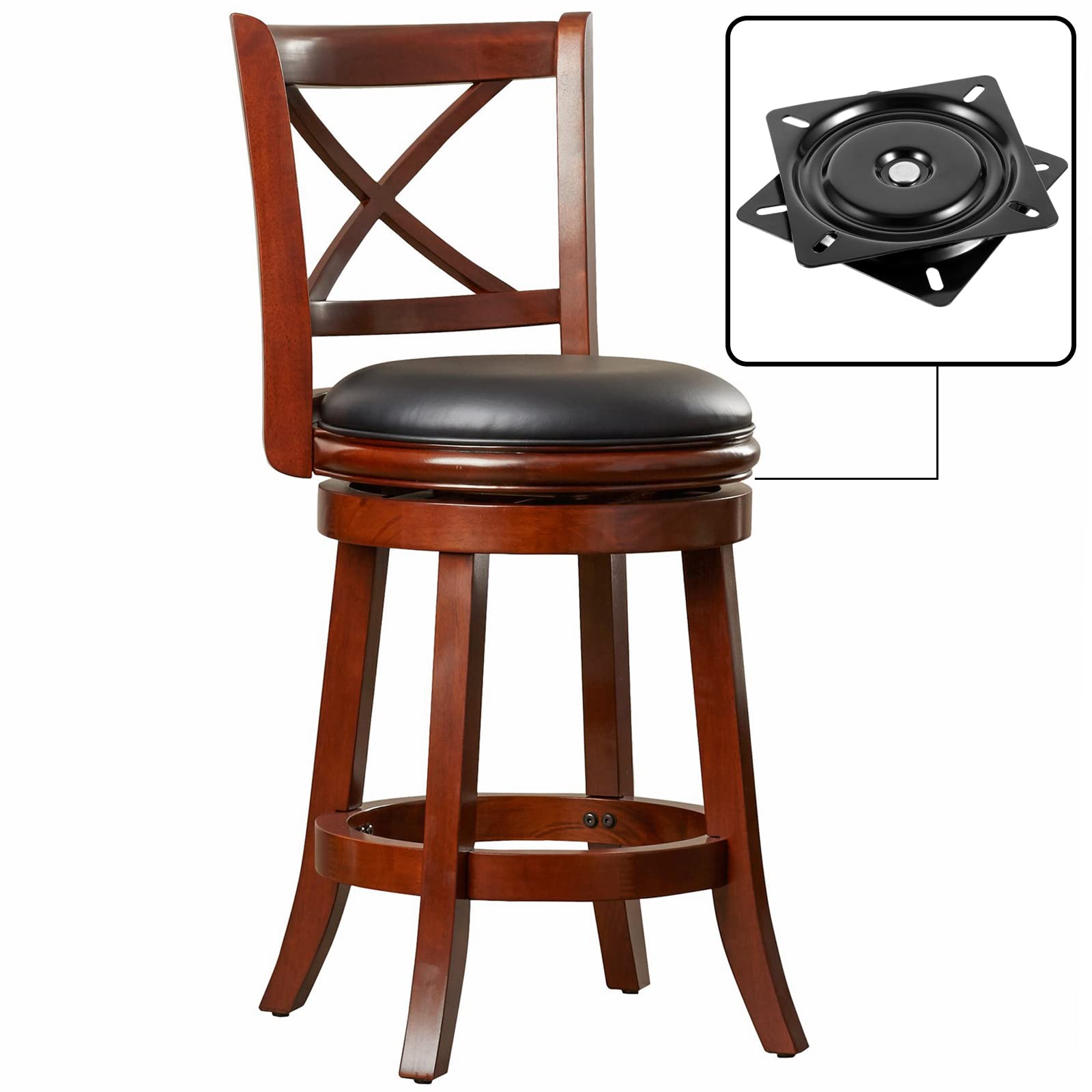 SEHOI 2 Pack 10 Inch Black Bar Stool Swivel Plate, 360° Rotating Full Ball Bearing Swivel Replacement, Seat Swivel Base Mount Plate for Chairs, Recliners and Boat Seat