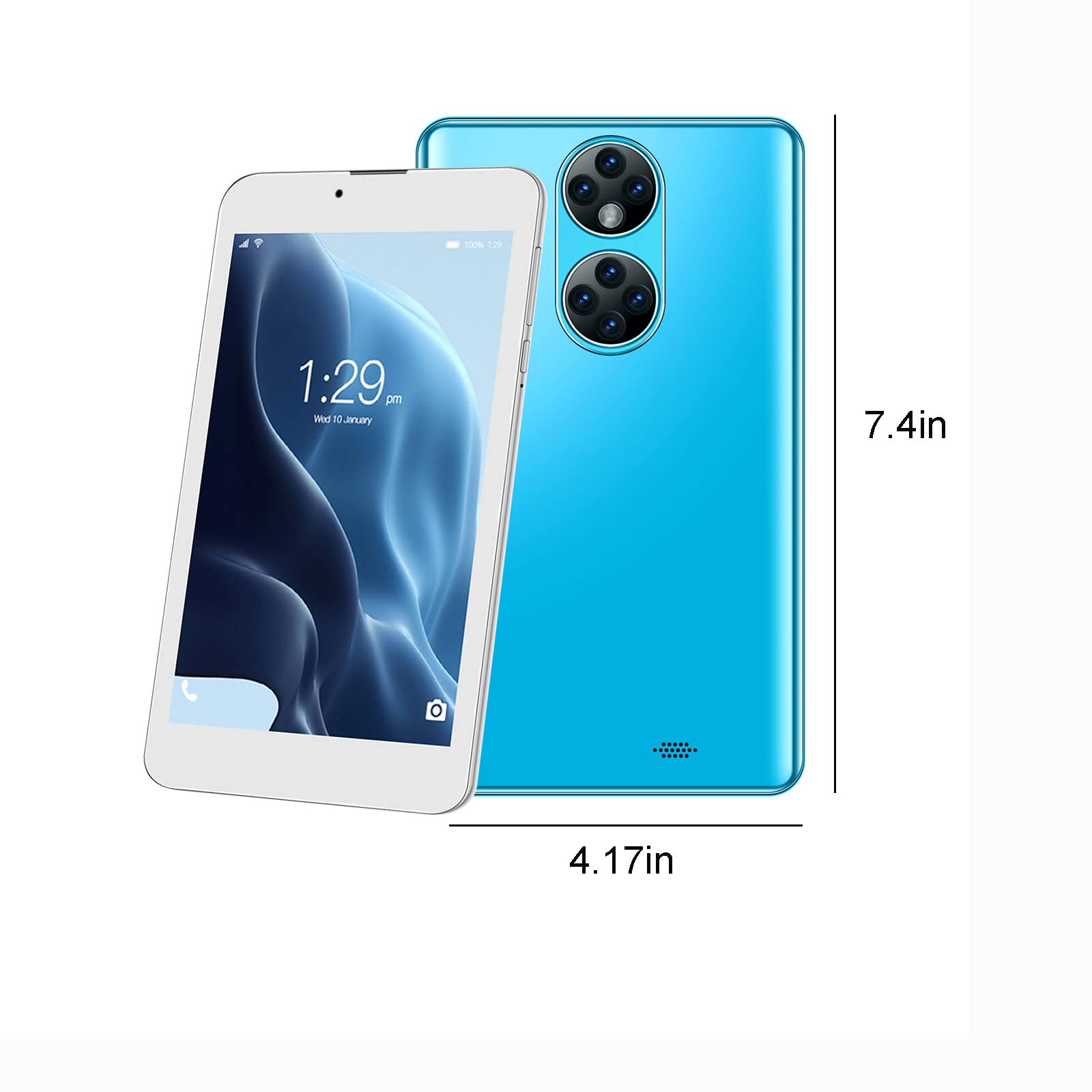 Tablet Android All-New Fire, 7-inch Ultra-Thin IPS HD Display Tablets PC, 8 core Processor, Alloy Metal Cover, 1GB +16GB, Dual Camera Smart Tablet, Voice Call WiFi Blue-Tooth Tablet (Blue)