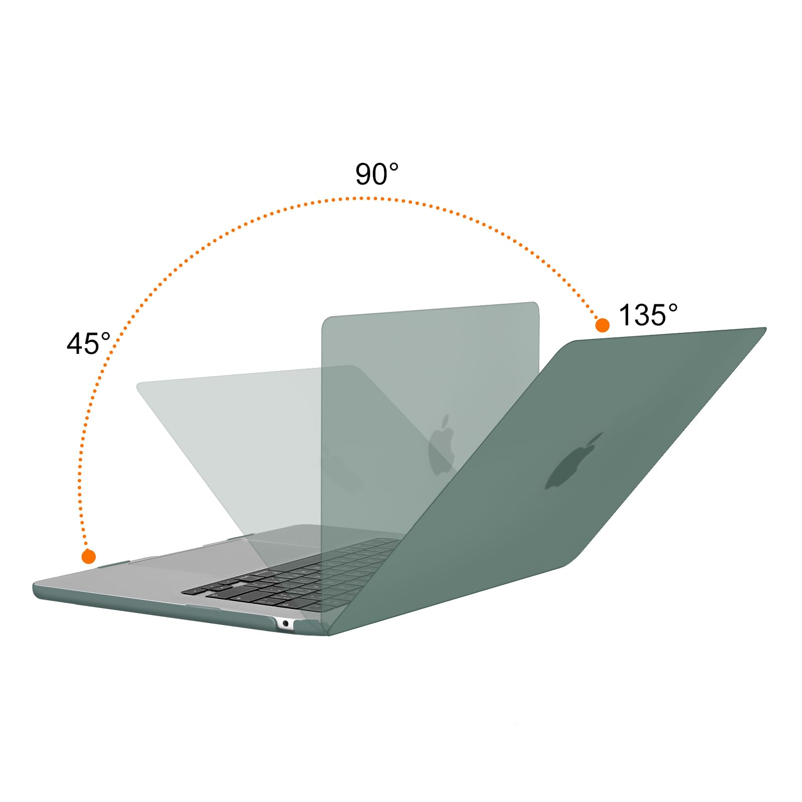 MOSISO Compatible with MacBook Air 15 inch Case 2023 2024 Release M3 A3114 M2 A2941 with Liquid Retina Display&Touch ID, Plastic Hard Shell&Keyboard Cover&Screen Protector&Storage Bag, Emerald Green