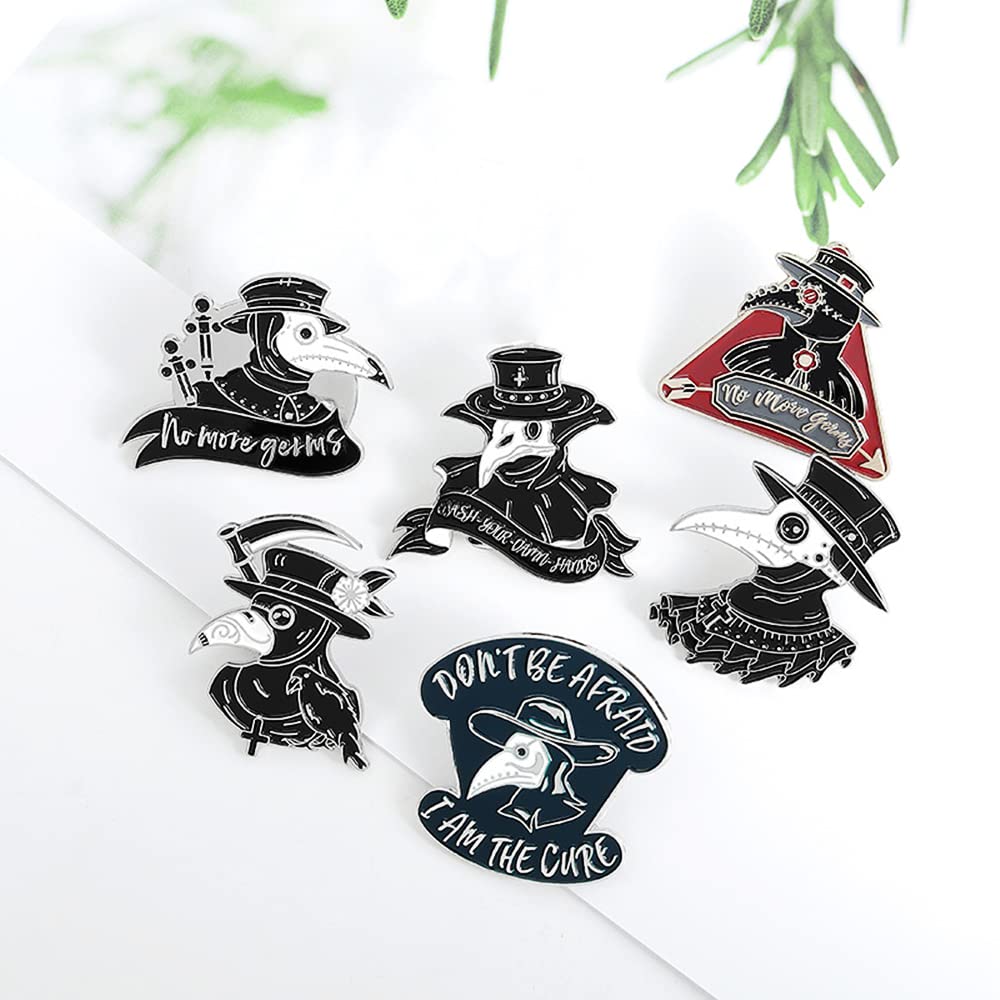 Plague Doctor Bulk Enamel Pins Set Anime Pins for Backpacks Aesthetic Gothic Punk Pins for Jackets Hats Clothes
