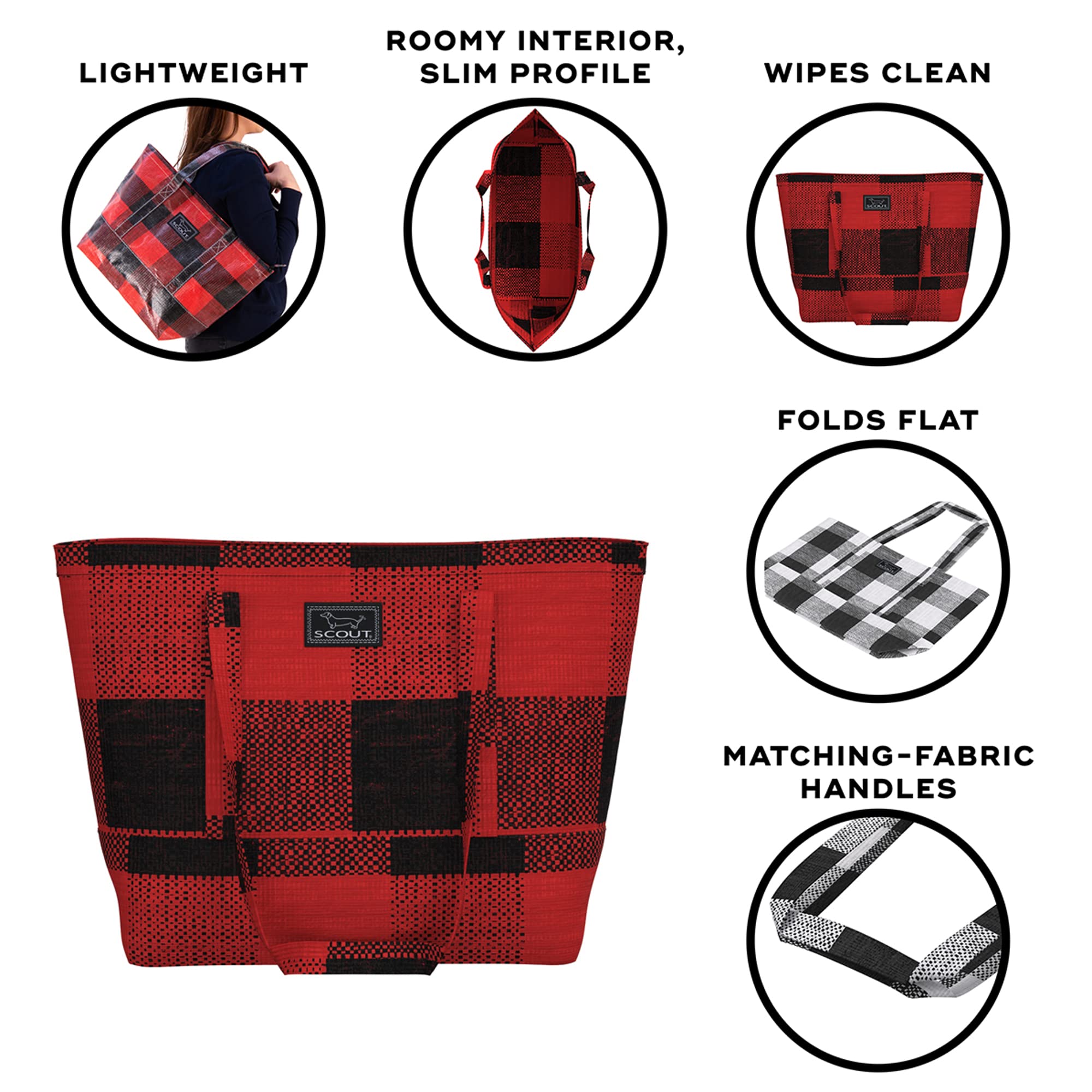SCOUT Toteworthy - Lightweight Shoulder Bag with Slim Profile that Zips Shut and Folds Flat, Travel, Beach, Teacher Bag