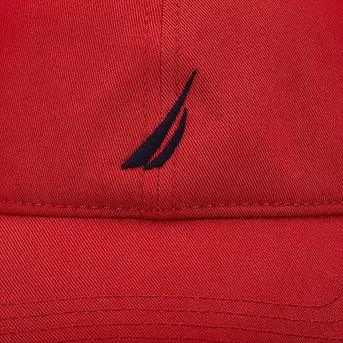Nautica Men's Twill 6-Panel Cap,Deck Red,One Size