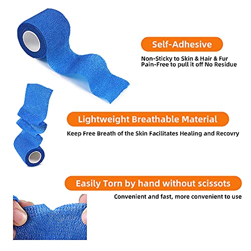 Self-Adhesive Bandage Multicolor Cohesive Bandage Roll Elastic Self Adherent Wrap Ideal for Sports Injuries, Ankle, Knee and Wrist Sprains (8 Rolls Per Pack) (2.5cm+5cm+7.5cm+10cm)
