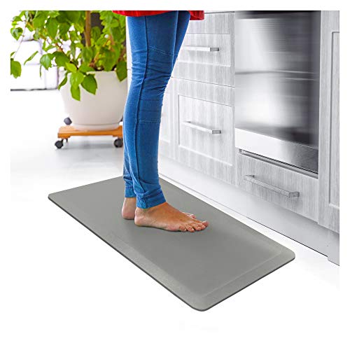 Ultralux Premium Anti-Fatigue Floor Comfort Mat, Durable Ergonomic Non-Slip Kitchen Standing Mat, 3/4β Thick, 16β x 24β, Multi-Purpose Standing Support Pad, Home, Office, Garage, Kitchen Rug, Gray