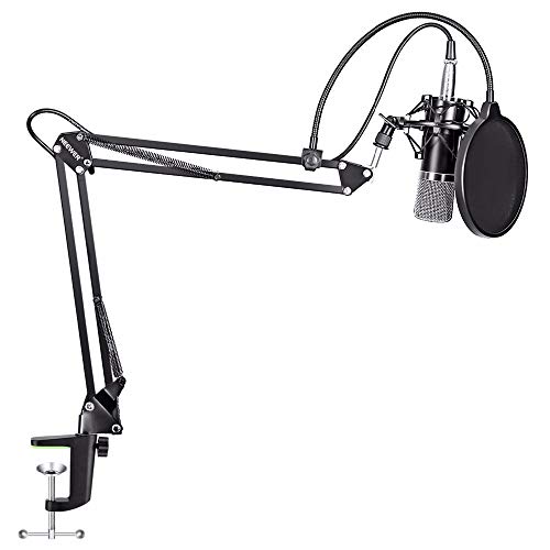VIBY Professional Studio Broadcasting Recording Condenser Microphone Kit with Microphone Stand and Shock Mount