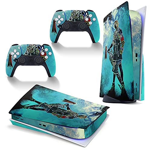 PlayStation 5 optical drive version sticker protective cover, Soul of The Blitzball Star ps5 controller protective shell (compatible with ps5 optical drive)