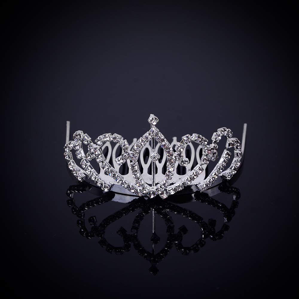 Mini 2.56 inchs Rhinestone Tiara Comb Crown for Girls Wedding Bride Prom Birthday Pegeant Prinecess Party