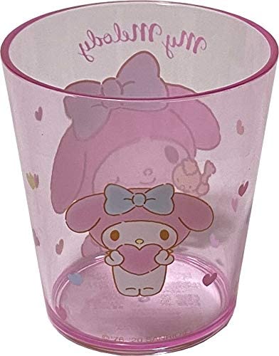 Sanrio My Melody Plastic Cups 7.8 × 8.5 × 7.8 cm 260ml Dinnerware Drinkware Saucers Kitchen (Pink)