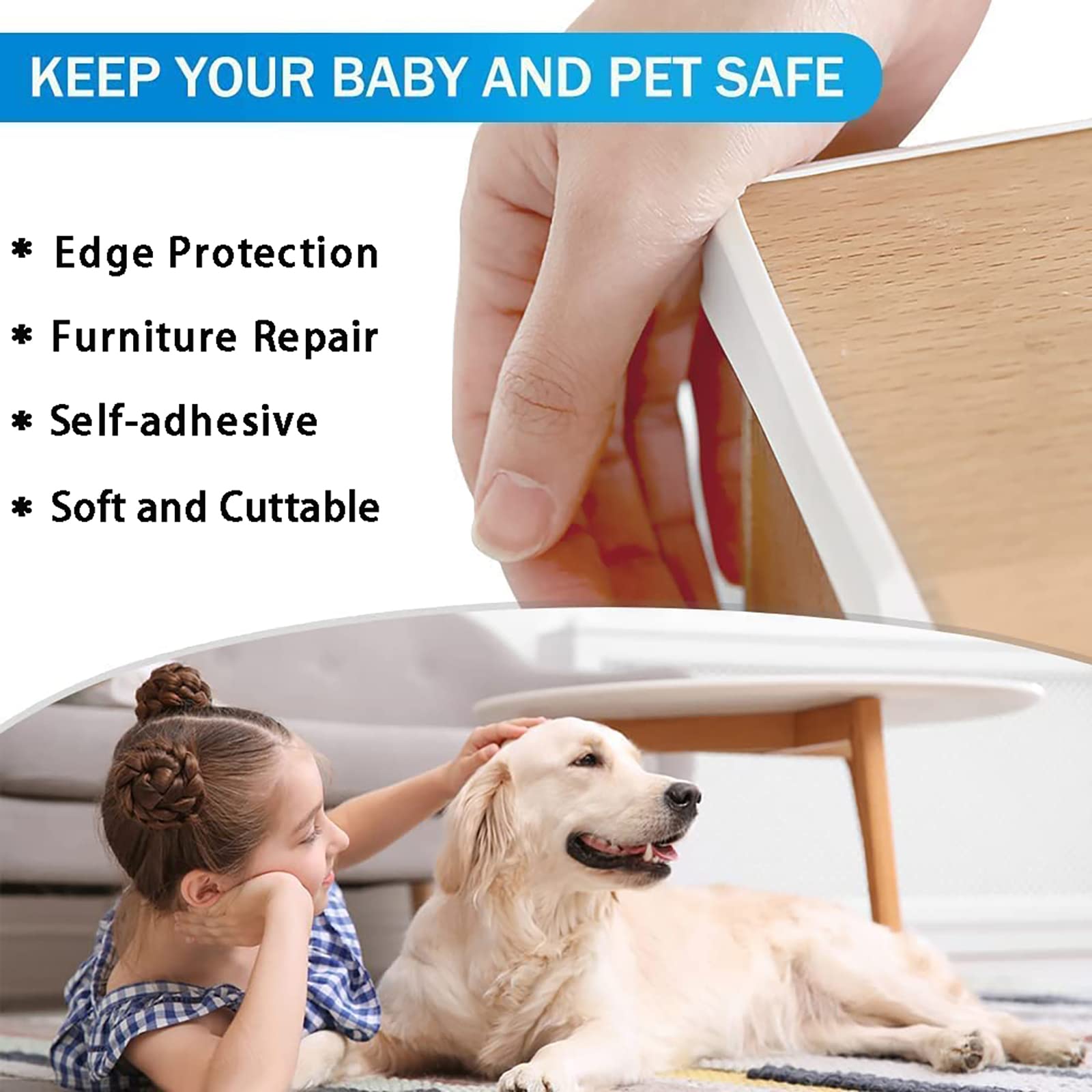 U-Shape Edge Banding,Self Adhesive Veneer Edging,TPE Flexible Edge Protector Countertop Edge Trim for Furniture Cabinet Repair Board Protection(Grey,4/5'')