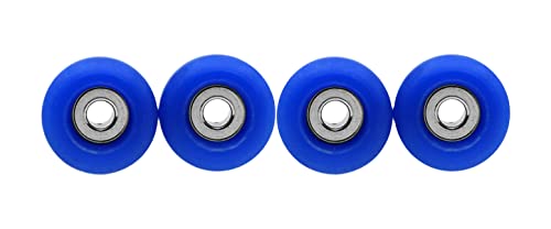 Teak Tuning Eco 85D CNC Poly Fingerboard Wheels - Street Shape, 7.5mm Dia., 5mm Wide - Blue Colorway