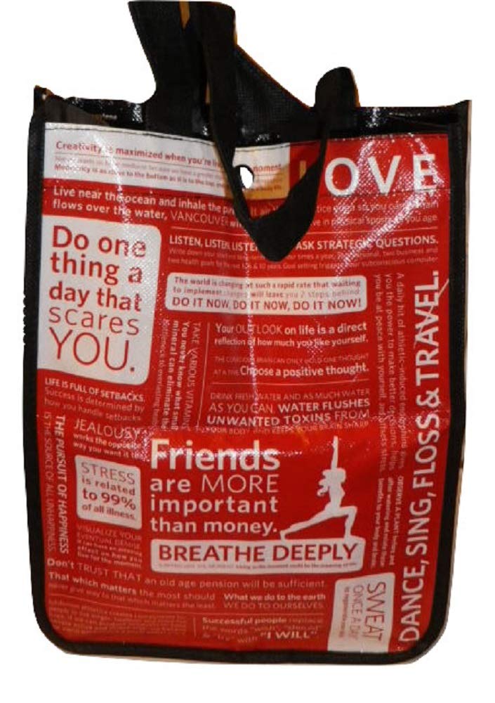 Lululemon Red with Graphic Print Small Reusable Tote Carryall Gym Bag