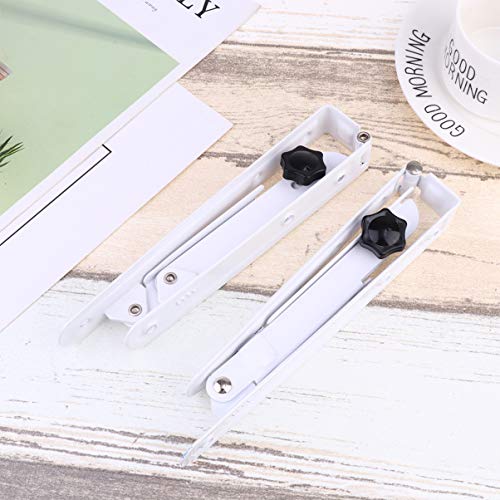 YARNOW Solar Panel Mount 2Pcs Solar Panel Bracket Foldable Solar Panel Mounting Racks 0-90 Degrees Solar Panel Support for Home Farm Office Store (Silver White) Solar Panel Mounting Brackets