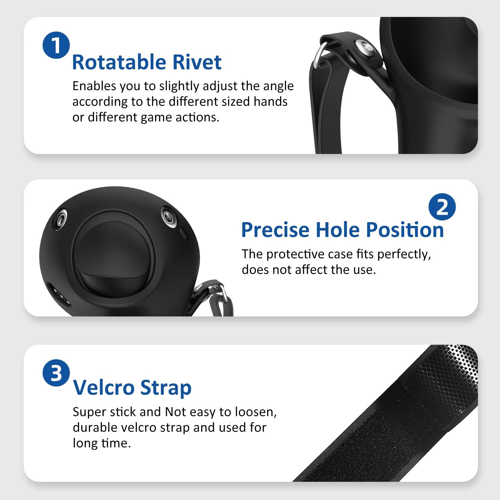 Vakdon Controller Grip Cover Compatible with Meta Quest Pro Accessories Anti-Throw Handle Protective Sleeve Silicone Cover with Adjustable Knuckle Straps (Black)