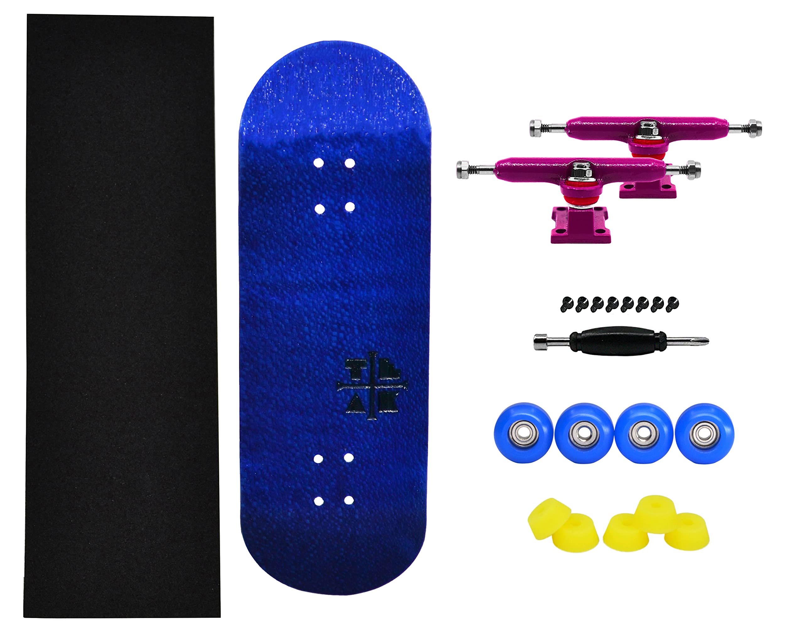 Teak Tuning Prolific Complete 32mm Fingerboard with Prodigy Trucks - Pre-Assembled - The Bubble Gum Edition - Upgraded Components, Pro Board Shape and Size, Bearing Wheels, and Locknuts