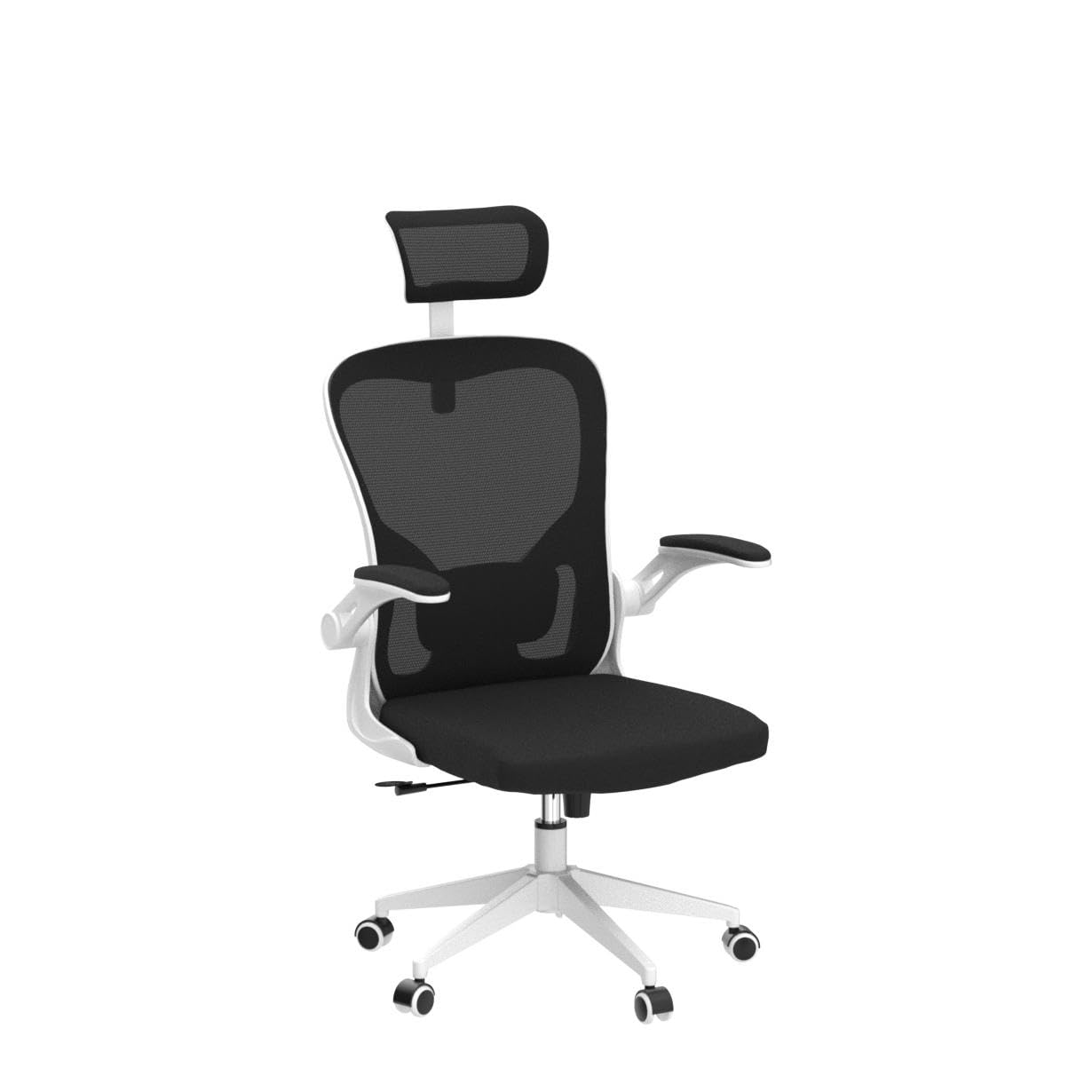 Monhey Office Chairs, Ergonomic Office Chair, Computer Chair with Adjustable Headrest, Lumbar Support, 2D Flip-up Armrest, Khaki Mesh Office Chair