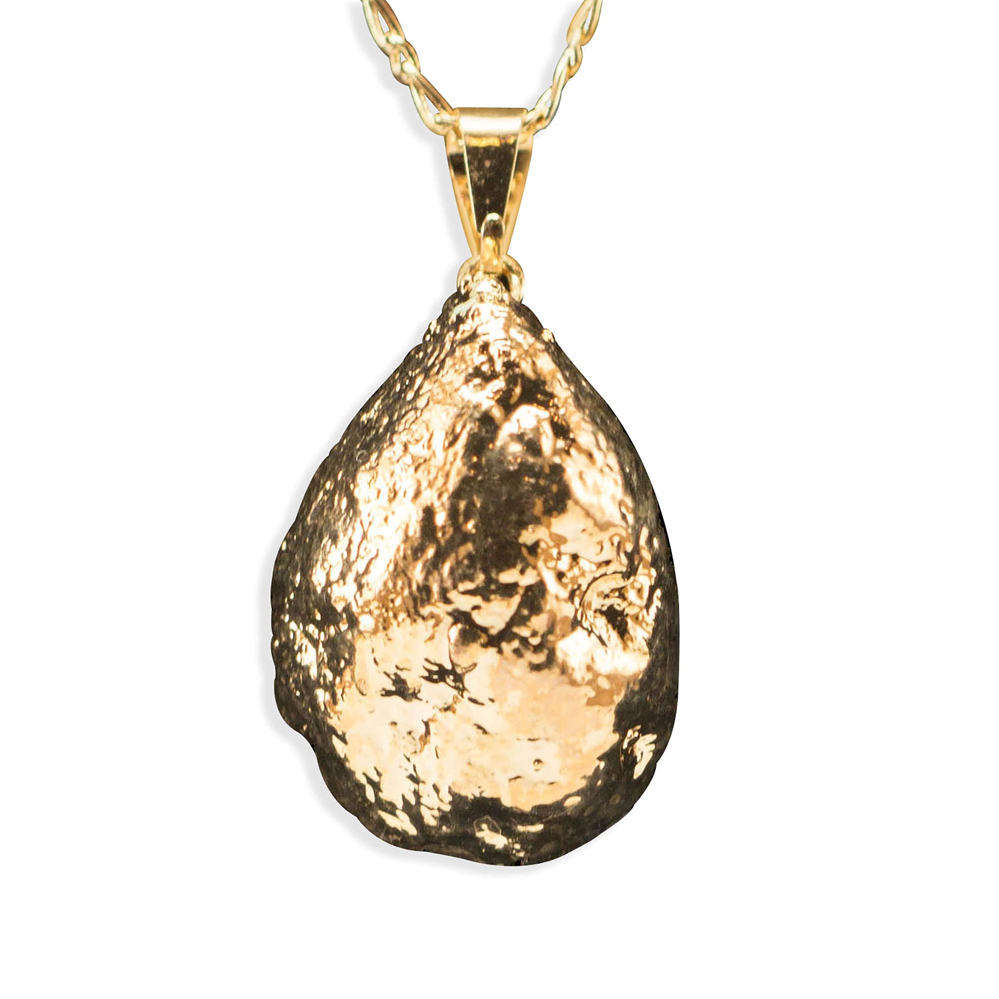 Nature's Decorations - Agate Half Ocos Pendant Gold Electroplated, Handmade Teardrop Scoop Pendant in Natural Stone with Gold Accents, Boho Style (No Chain)