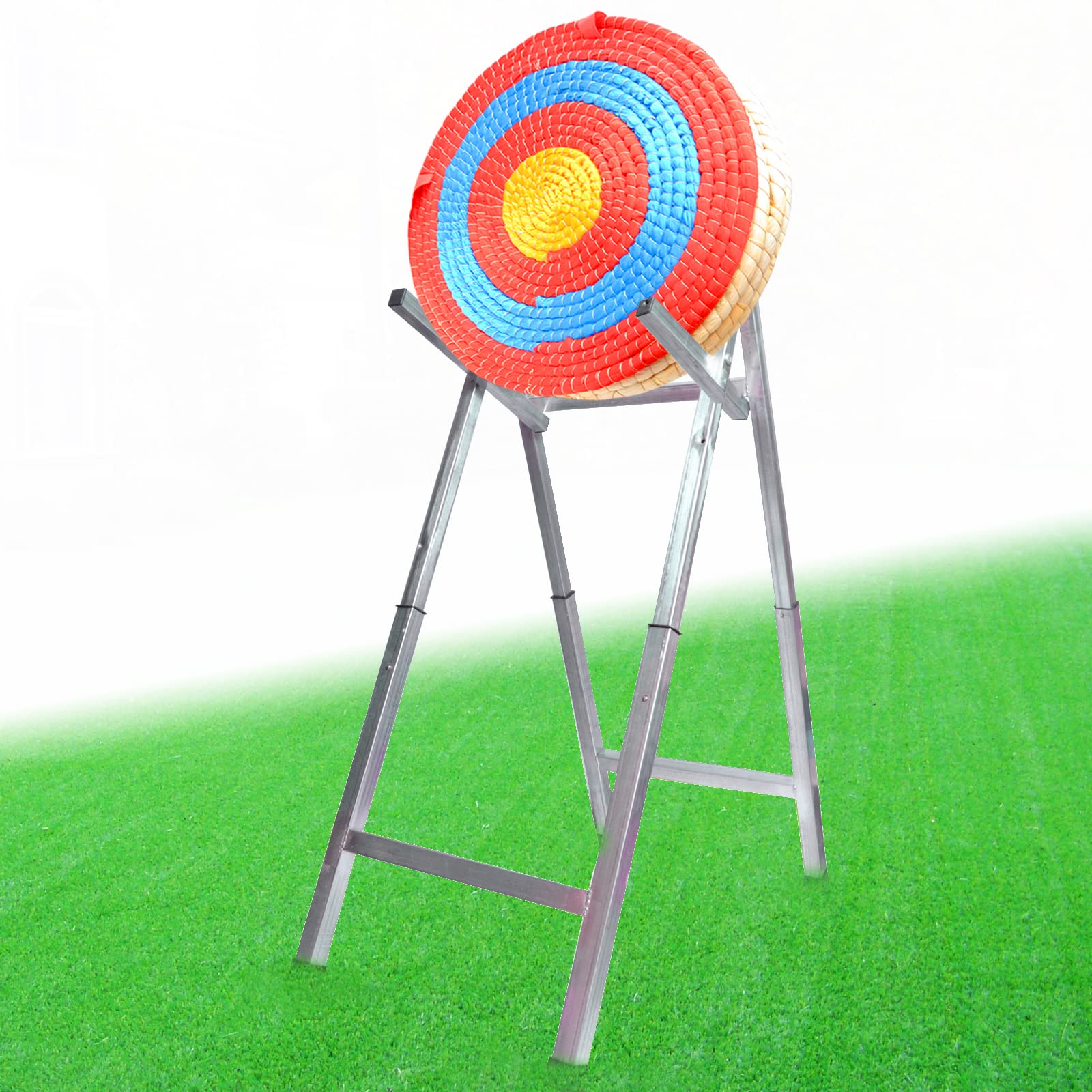 VNAKER Folded Archery Target Stand and Round Straw Archery Target Sets - Easy to Install and Carry