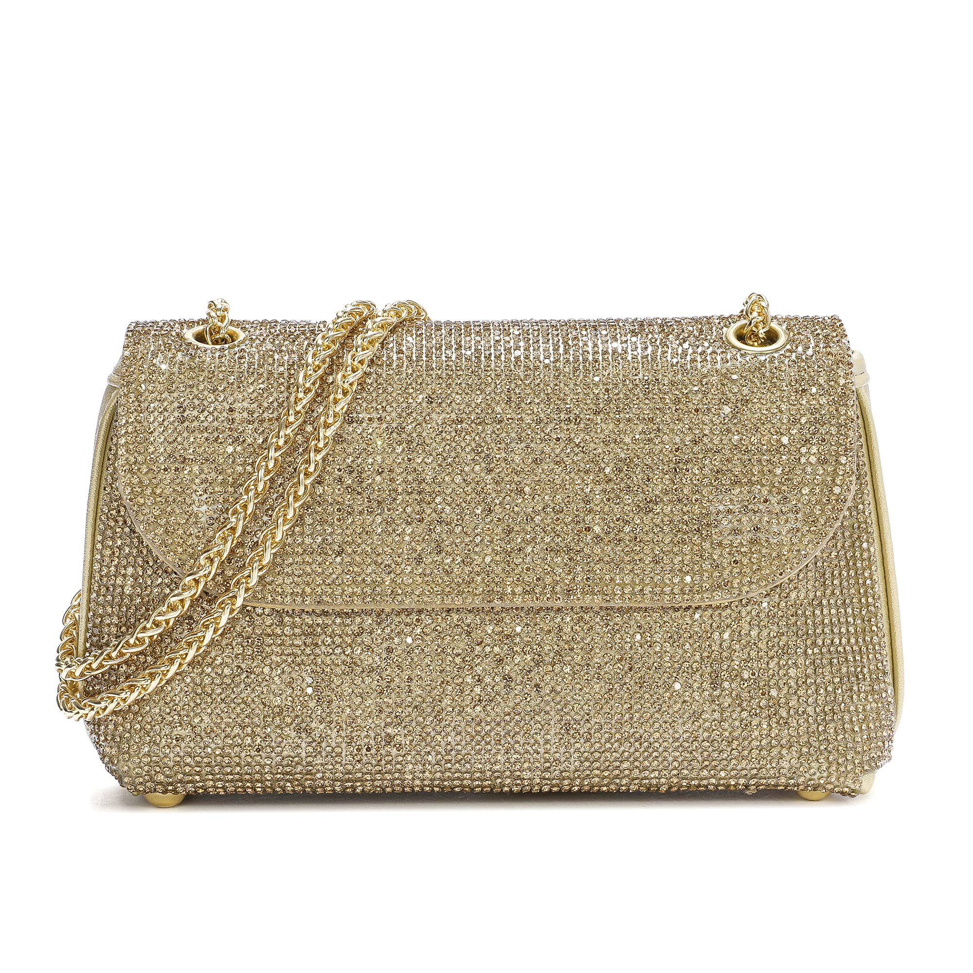Sparkling Clutch Diamond Purse Women Evening Handbag for Dance Wedding Party Prom Bride(Gold)