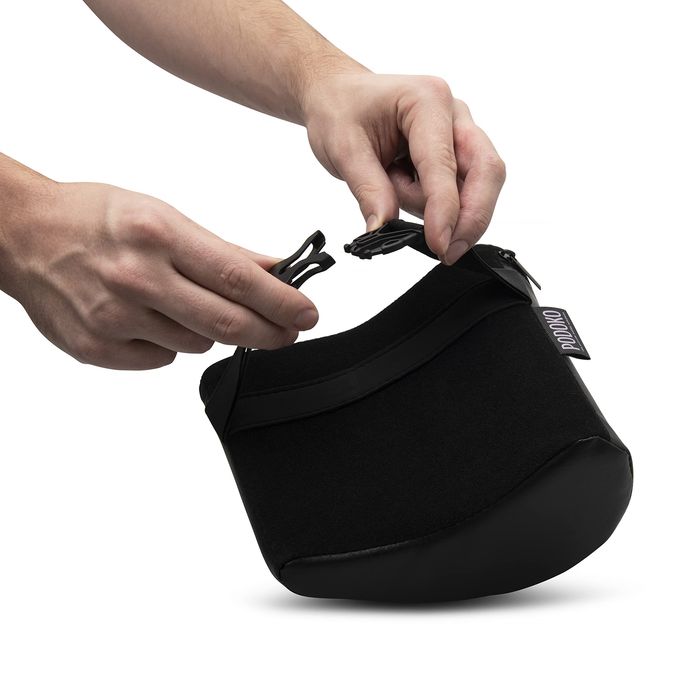 PODOKO Portable Thigh Guitar Cushion Upgraded with Adjustable Straps-Soft Leg Pad for Guitarist May Replace Footstool - Assist to Sit and Play Comfortably - Complete with Pick and Pick Holder