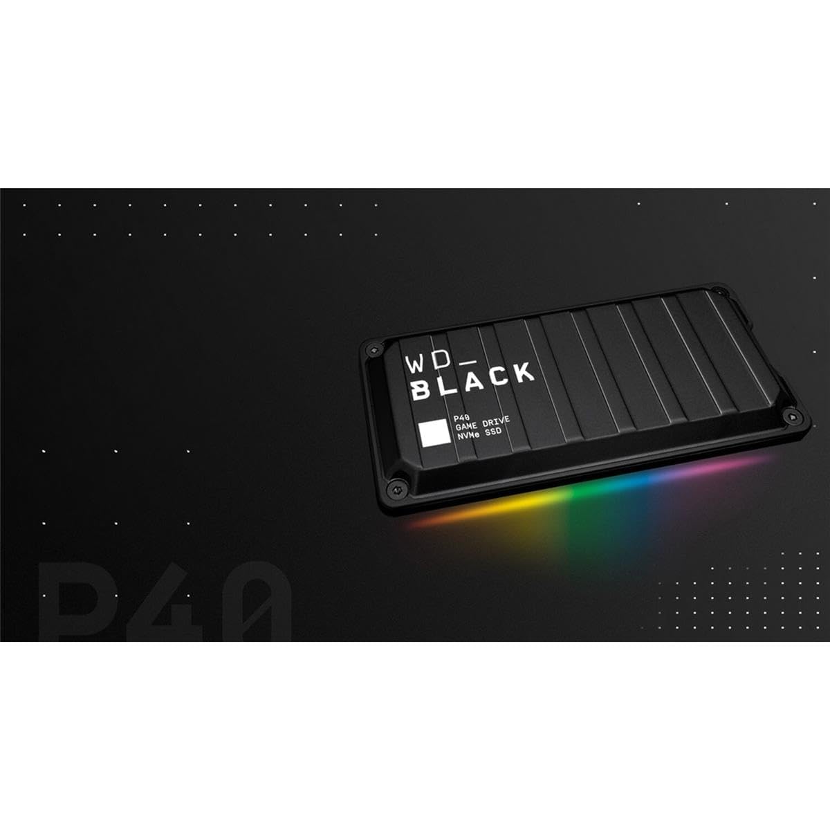 Western Digital 1TB P40 Game Drive SSD - Up to 2,000MB/s, RGB Lighting, Portable External Solid State Drive , Compatible with Playstation, Xbox, PC, & Mac - WDBAWY0010BBK-WESN