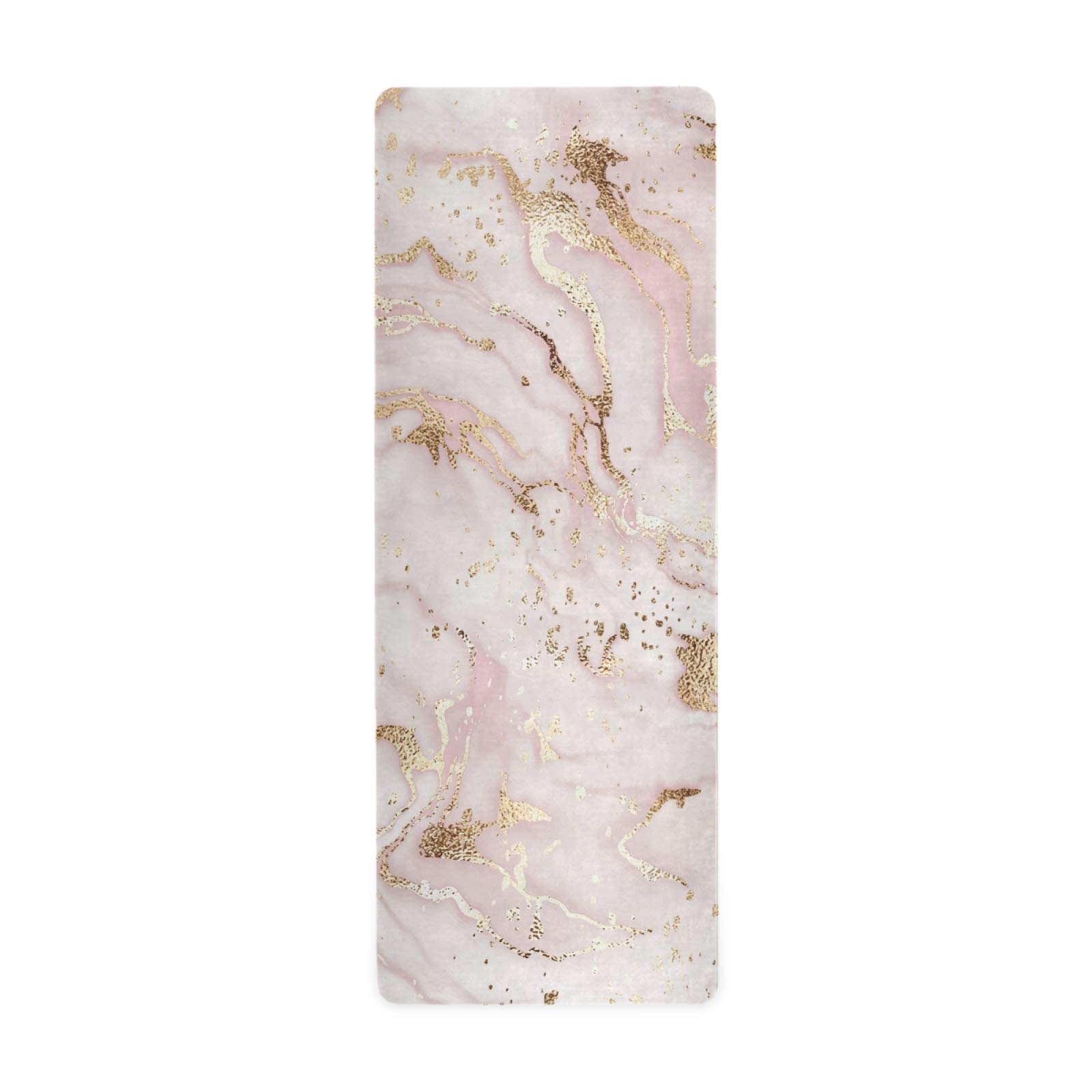 senya Rose Gold Glitter Marble Yoga Mat Cover, Non Slip Exercise Mat High Performance Grip, Coming with Carry Bag(0rh3f)