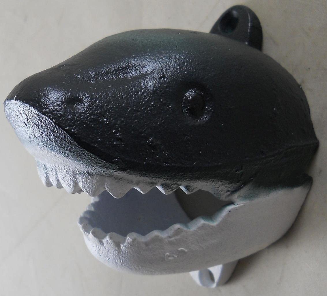 Upper Deck Cast Iron Wall Mounted Shark Bottle Opener