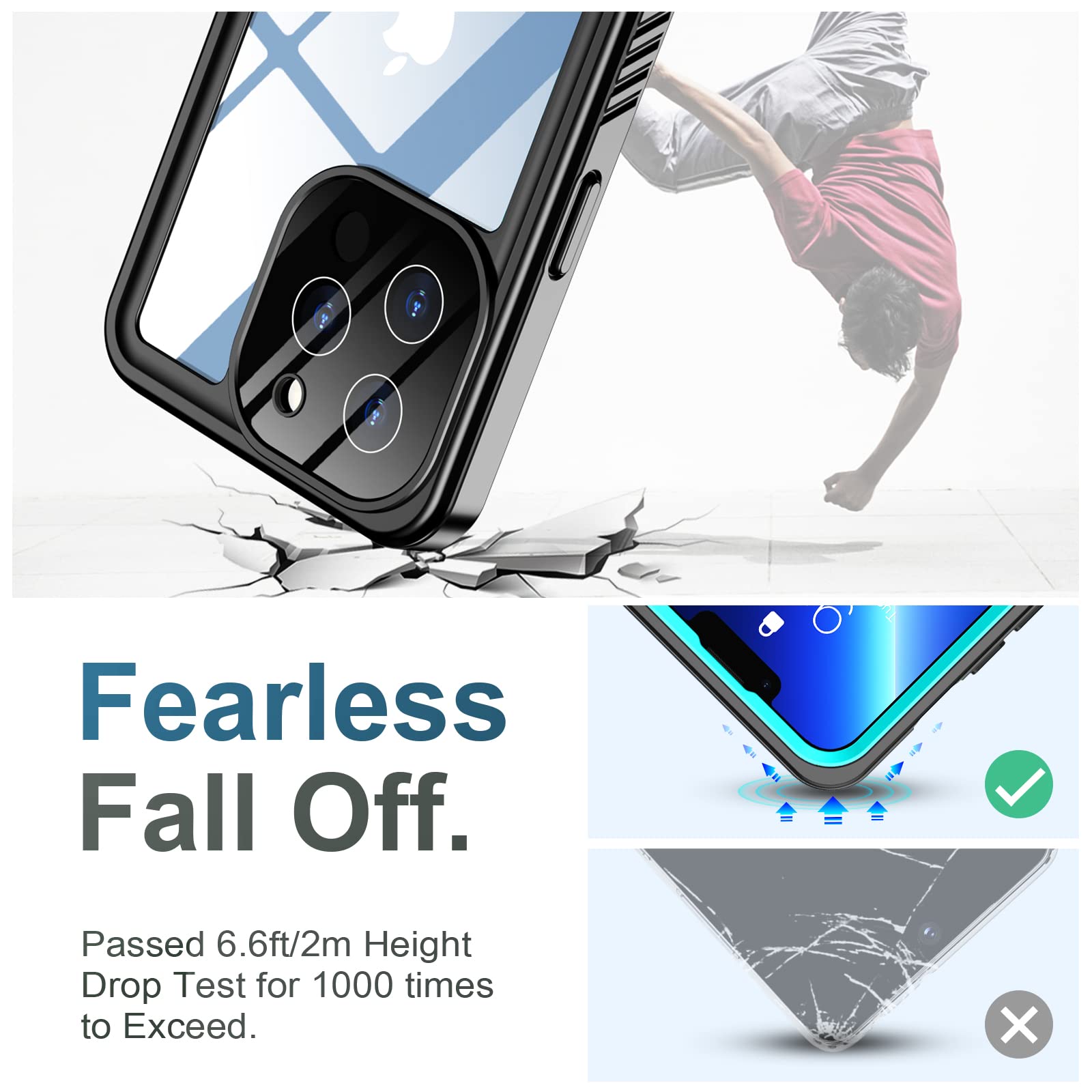 Temdan Compatible with iPhone 13 Pro Max Case Waterproof, Built in Screen Protector Full Body Rugged Heavy Duty Protection Anti-Scratch Shockproof Protective Case for iPhone 13 Pro Max 6.7 inch Teal