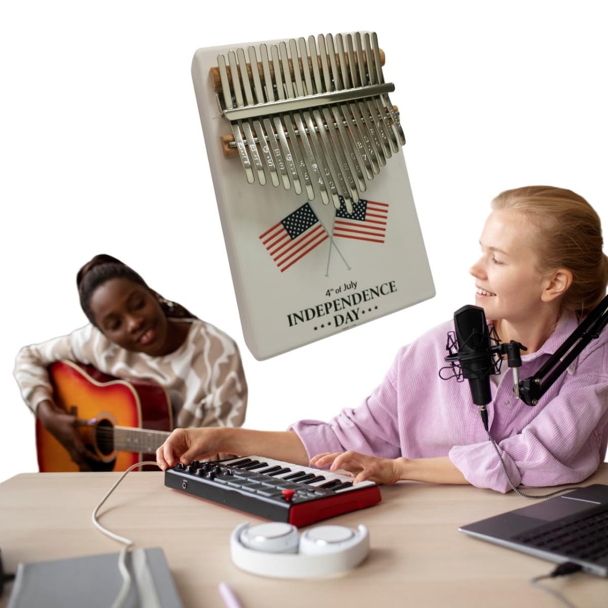 REGIS Kalimba 17-Key Thumb Piano with Instruction Book and Tuning Hammer ,Portable Personal Musical Instrument, Beginners to Professionals (Beige)