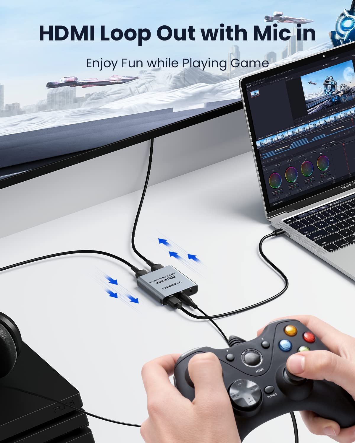 Video Capture Card, Viagkiki 4K HDMI Capture Card,Game Capture Card for Live Streaming/Video Recording/Screen Sharing/Game Playing, Recording Work with PC/PS4/XBOX/Switch/DSLR/OBS
