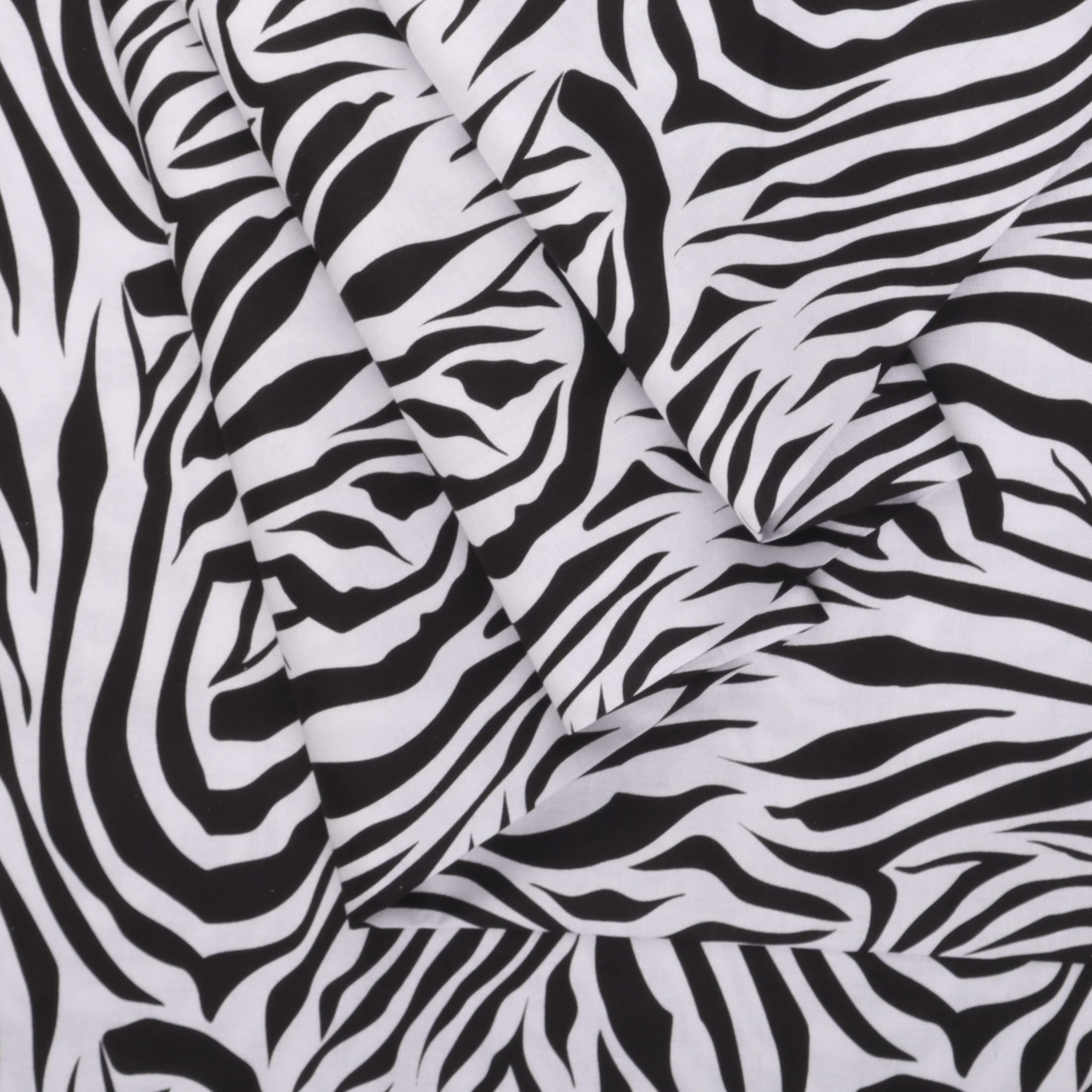 Mook Fabrics Cotton Skin Prints, Black/White Cut by The Yard
