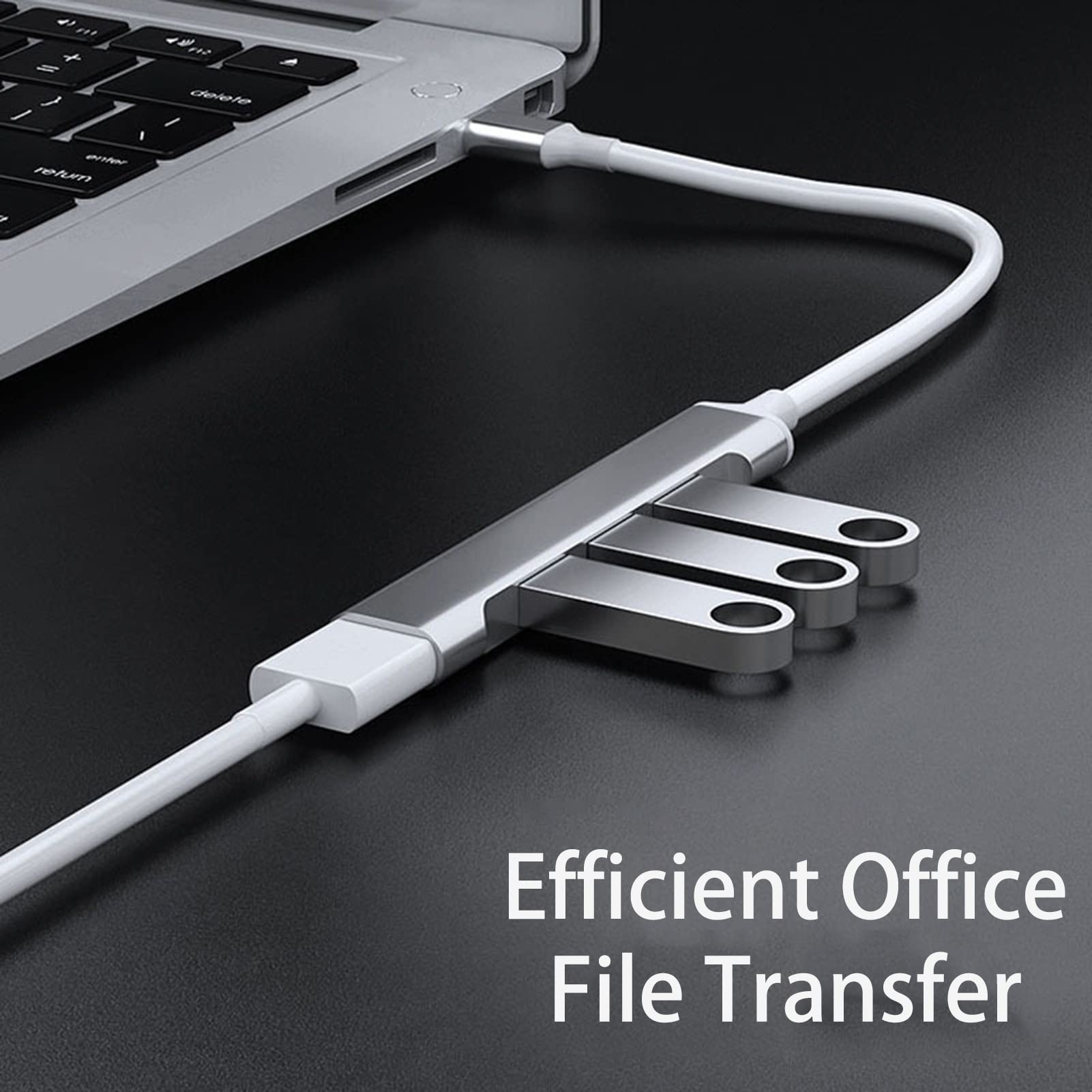 ZTGDUSB Hub 4 in 1 Multifunctional High Speed Driver-Free Fast Heat Dissipation File Transfer Portable Type-C USB 3.0 Docking Station Multi Splitter Adapter PC Accessories Silver A