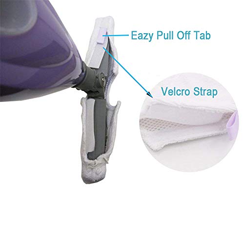 Turbokey 3 Pocket Steam Mop Pads Double-Sided Rectangle Microfiber Refill Pad for Shark Euro Pro Mops S3500 Series,S2902,S3455K,S3501,S3550,S3601,S3801,S3901,S4601,S4701,S4701D,SE450(White)