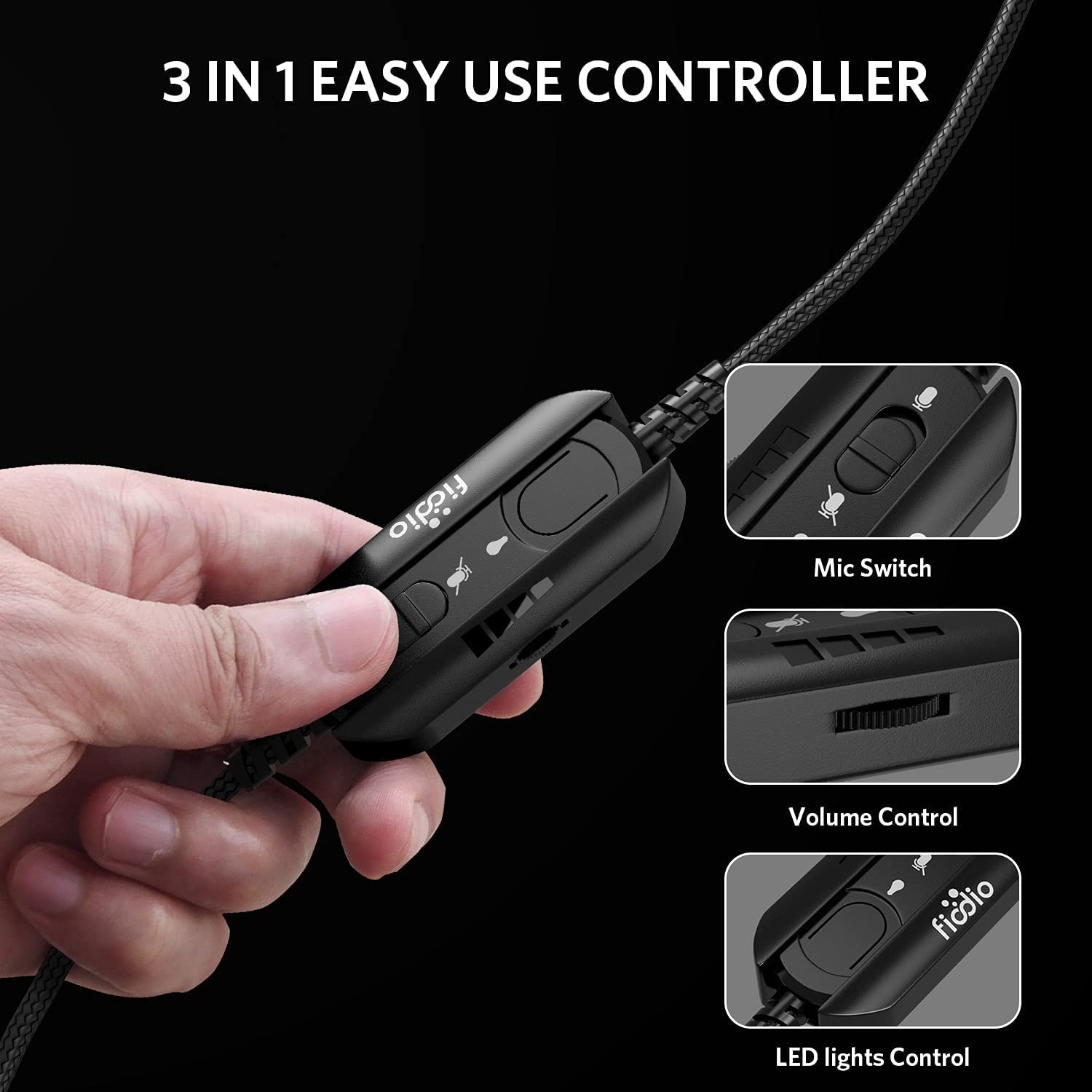 TEWELL 7.1 Surround Sound Gaming Headset with LED Lighting Effect, USB Stereo Headphones with Comfortable Ergonomic Earmuff and Microphone