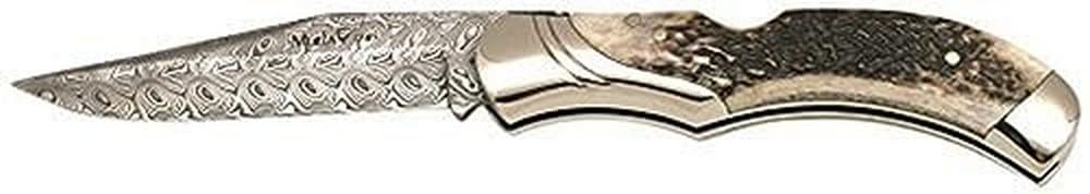 MUELA GL-10DAM.A Swedish Damascus Blade Hunting Knife with Presentation Box, 3-1/2"