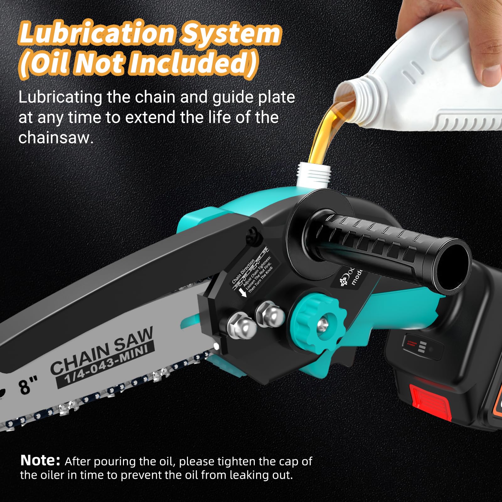 Mini Chainsaw, 8 inch & 6 inch Electric Chainsaw Cordless,Upgraded Brushless Chainsaw and Auto Oiler, 2PCS 21V 2000mAh Batteries, DocSmart Handheld Chain saw for Trees Branches Trimming Wood Cutting