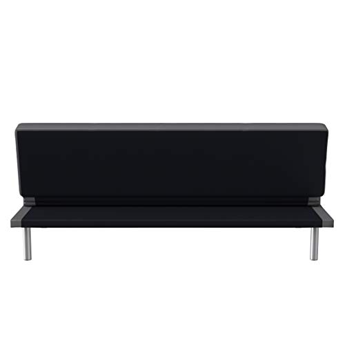 Serta Rane Vegan Leather Futon, 66.1" W x 33.1" D x 29.5" H, Dark Gray