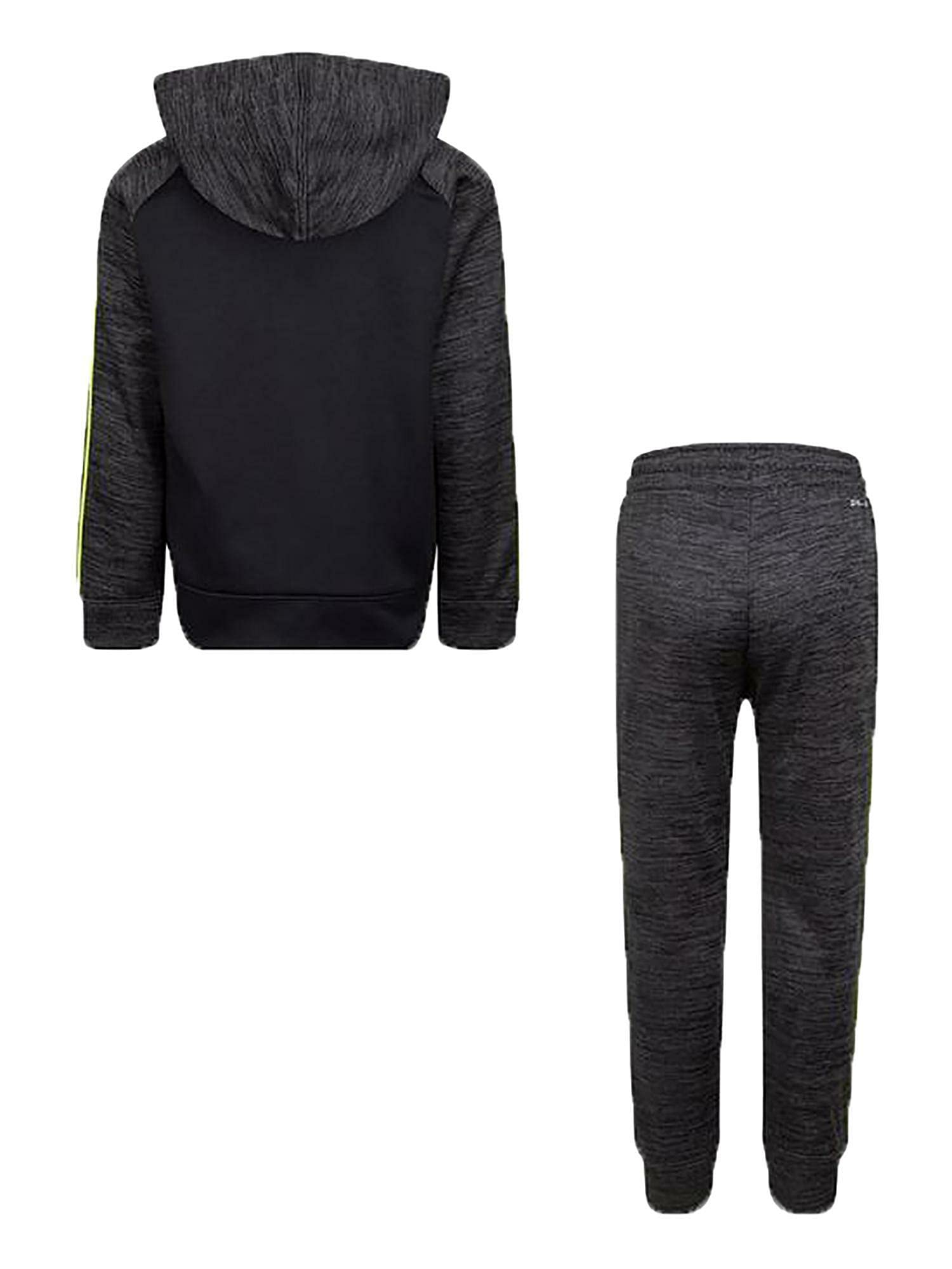 Nike Boy's Therma Pop Zip-Up Hoodie and Pants Two-Piece Set (Little Kids) Black Heather 4 Little Kid