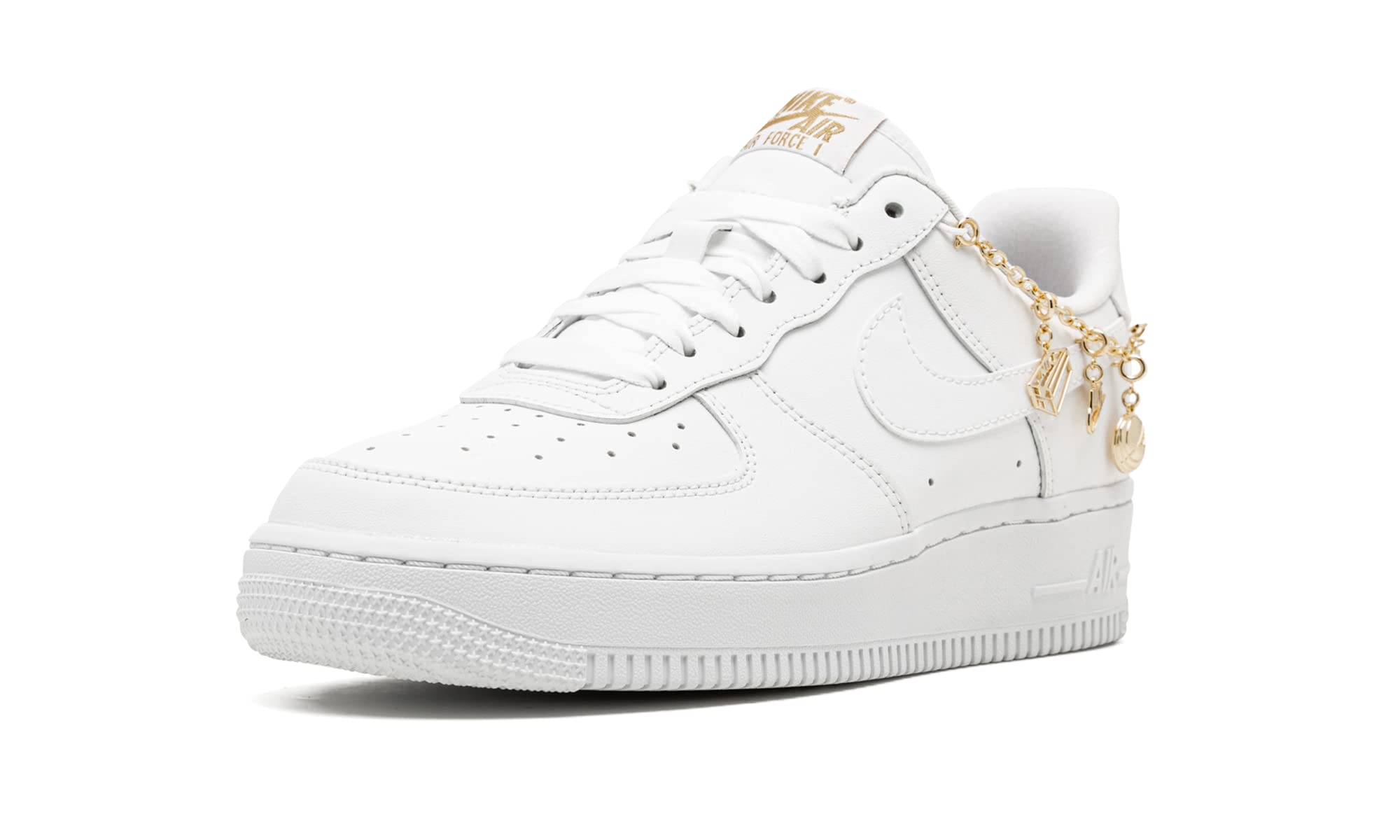 Nike Women's Air Force 1 Shoes, White/White-metallic Gold, 9