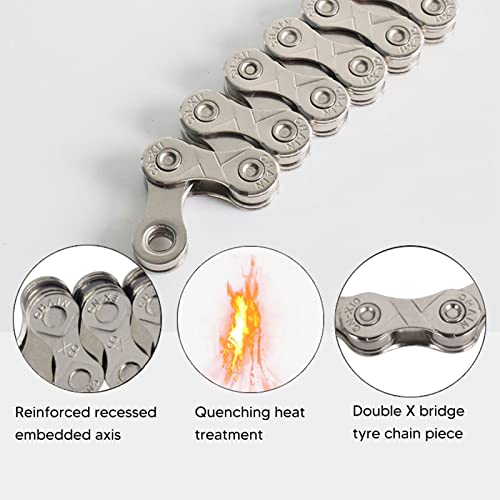 Sports Chain, Variable Speed Chain Stainless Steel Flexible 9 Speed with Buckles for Road Cycling