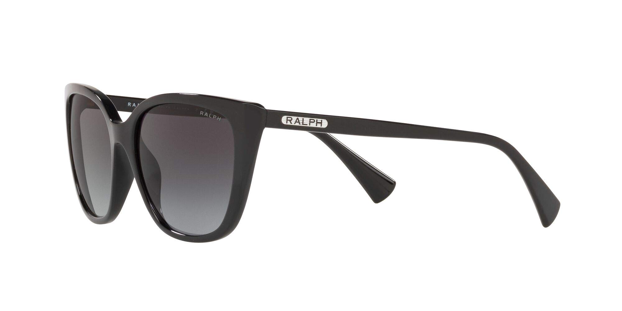 Ralph by Ralph Lauren Women's RA5274 Butterfly Sunglasses, Shiny Black/Grey Gradient, 56 mm
