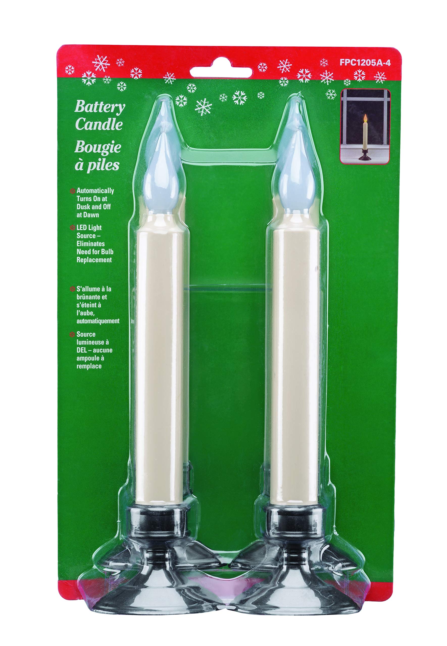 Xodus Innovations FPC1205A-4 Battery Operated LED Window Candle, Dusk to Dawn Light Sensor, Aged Bronze Plastic Base, Amber Flicker Flame, 8 - 7/8 Inch Tall (4 PACK)
