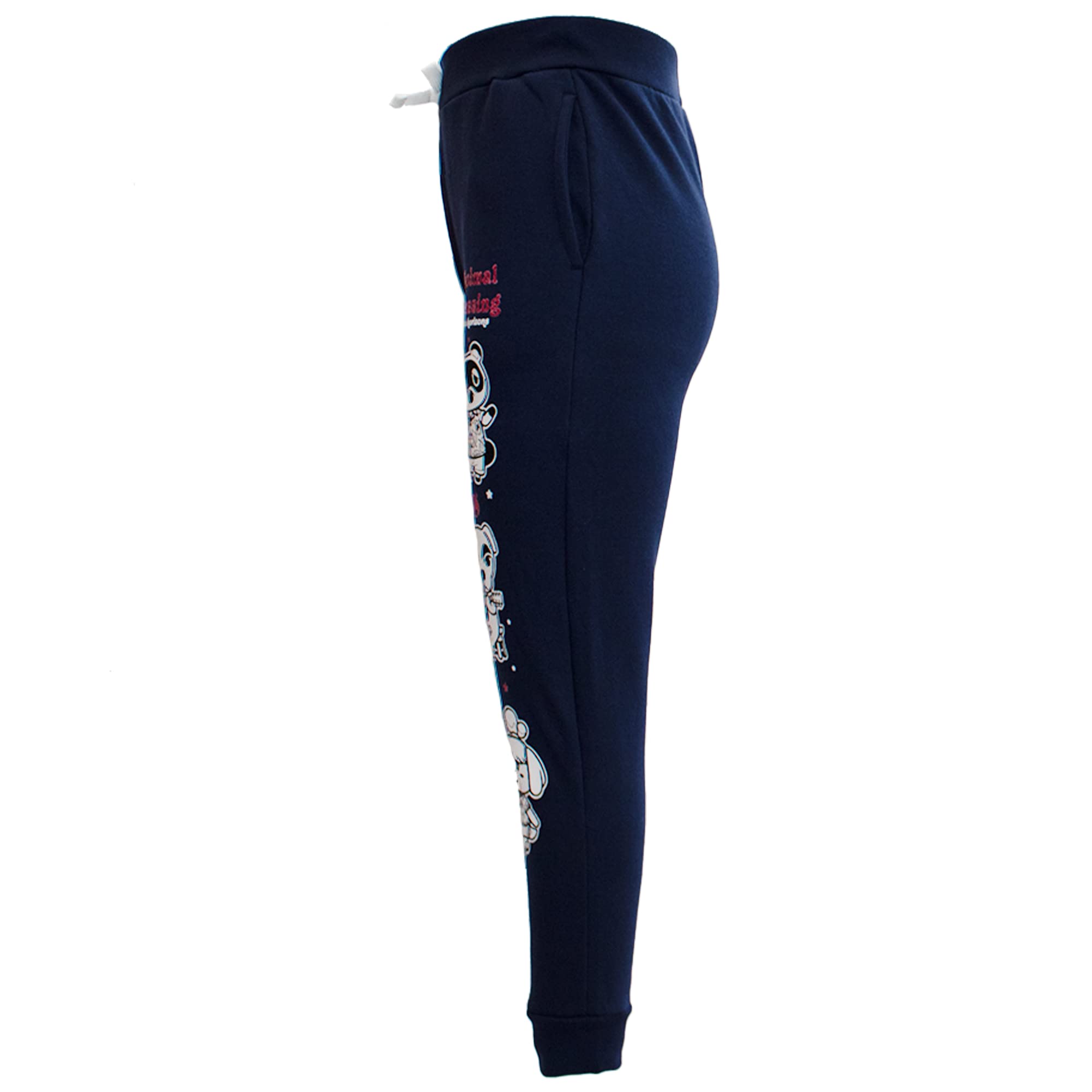 Nintendo Girls Animal Crossing Villagers Navy Joggers Sweatpants with Contrasting Drawstring, 10