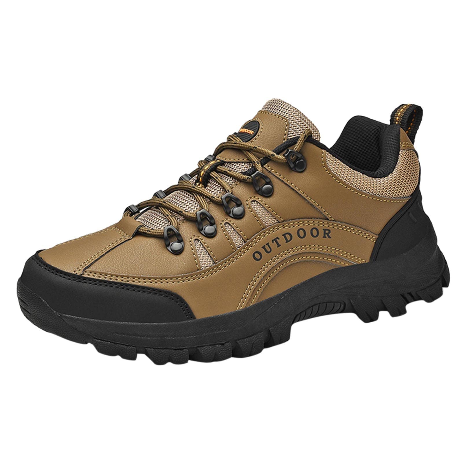 WASERCE Winter Snow Boots for Mens Ankle Waterproof Hiking Boots Warm Outdoor Non-Slip Comfort Camping (8.5,Brown