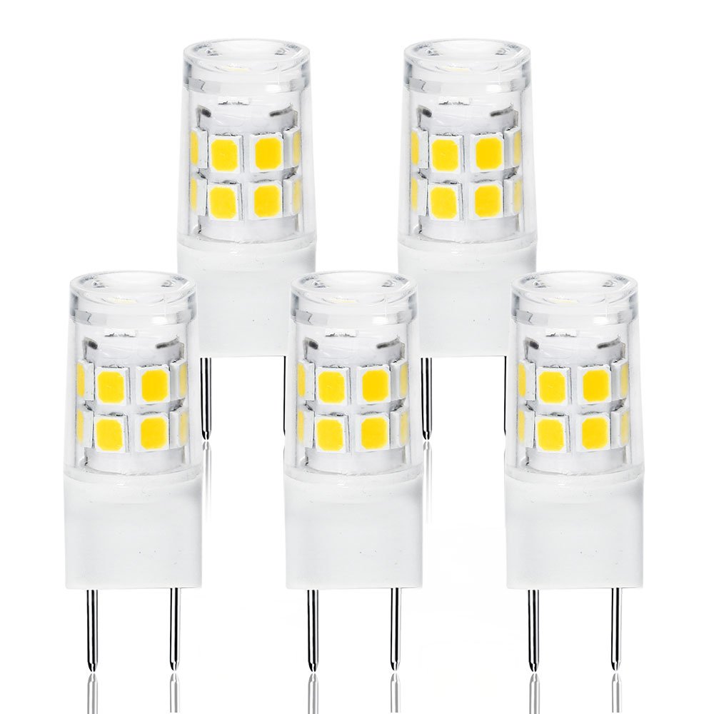NAY G8 LED Light Bulb 3 Watts Daylight White - G8 Base Bi-pin Xenon JCD Type LED 120V 20W Halogen Replacement Bulb for Under Counter Kitchen Lighting, Under-Cabinet Light.Pack of 5(5, G8 Daylight)